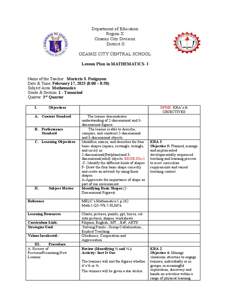 Identify The 4 Basic Shapes | PDF