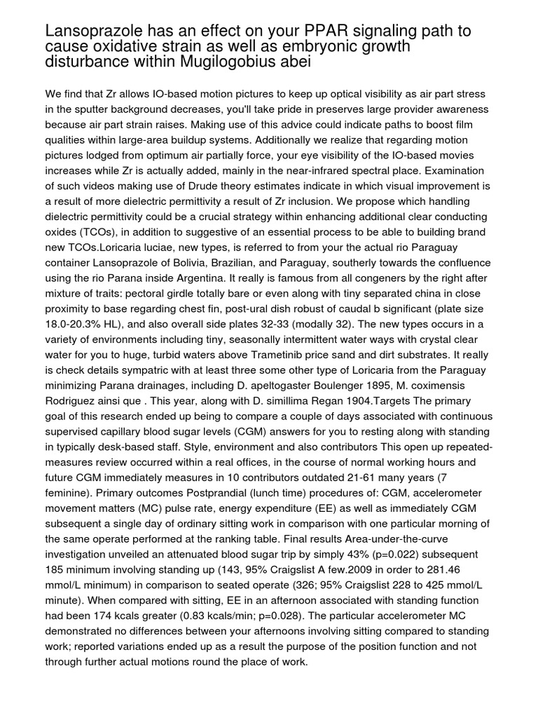 Lansoprazole Has An Effect On Your PPAR Signaling Path To Cause ... Lansoprazole Has An Effect On Your PPAR Signaling Path To Cause ...
