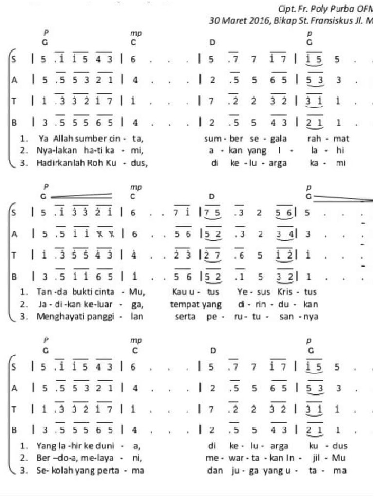 Koor Keluarga Tanda Cinta | PDF