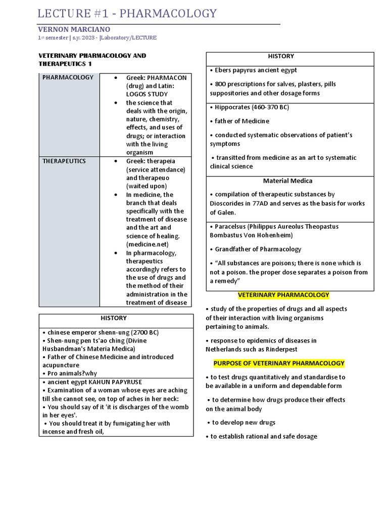 Pharma Lecture Final | PDF | Pharmacology | Enzyme Inhibitor