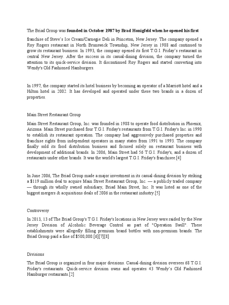 Overview of The Briad Group's Growth | PDF | Hospitality Industry | Brand