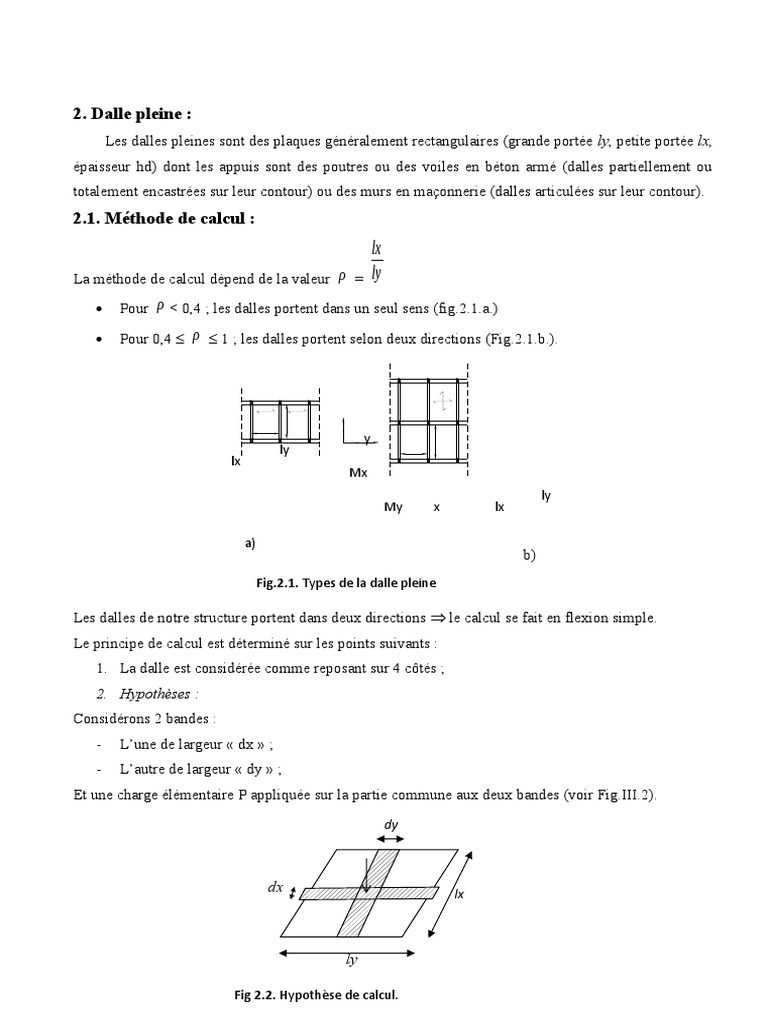 2 Plancher Dalle Pleine (Exemple) | PDF | Mécanique | Ingénierie des structures