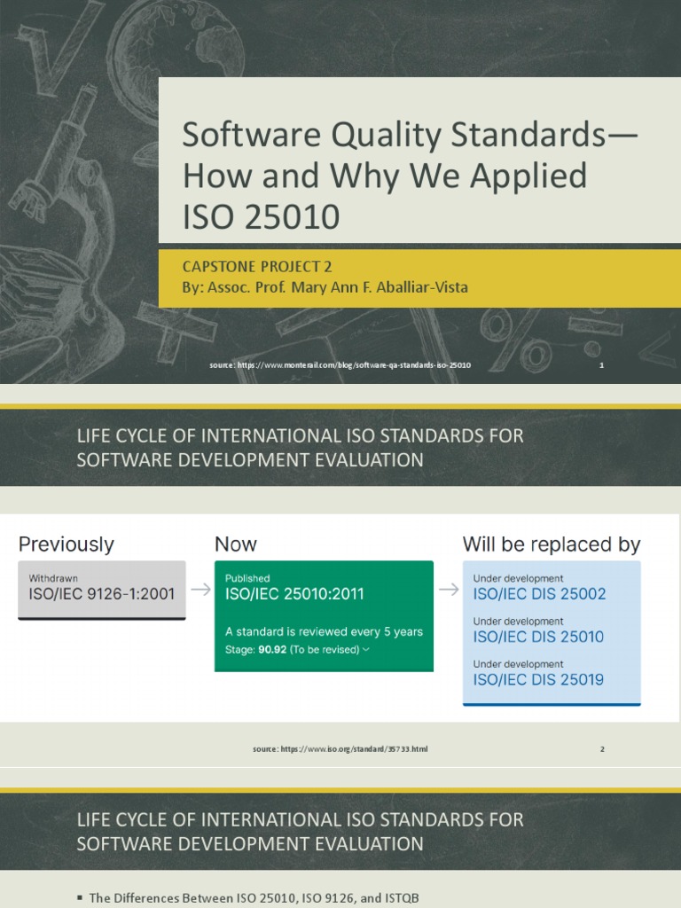 Software Quality Standards - ISO25010 - CAPSTONE PROJECT 2 | PDF ...