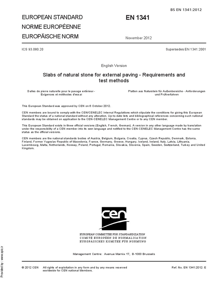 NM en 1341-2012 | PDF | Engineering Tolerance