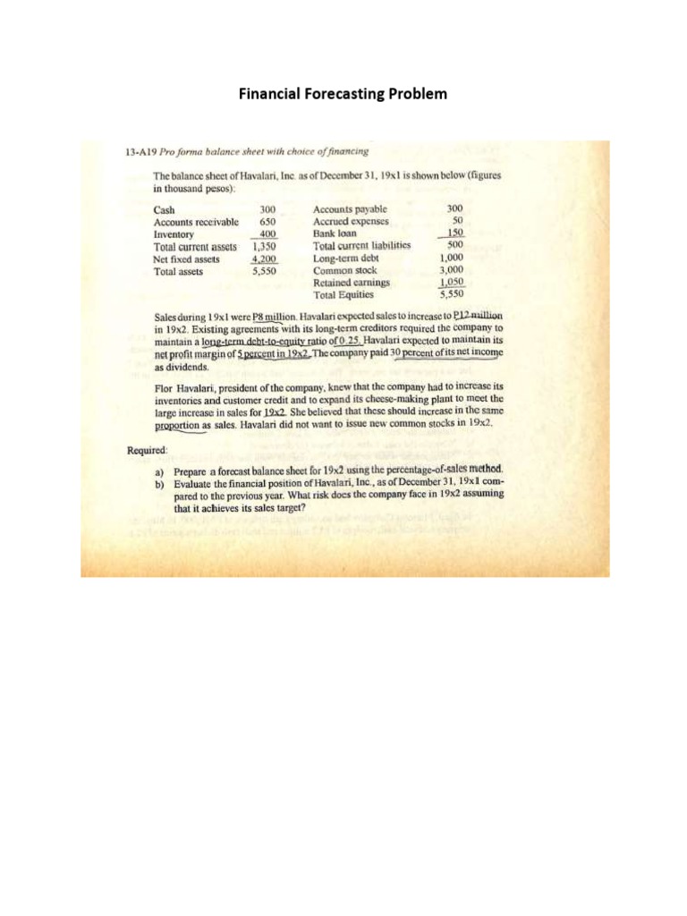 Financial-Forecasting-Problem-13-A19 | PDF