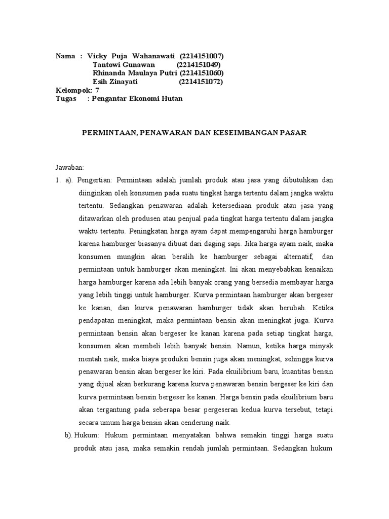 PERMINTAAN Dan Penawaran | PDF
