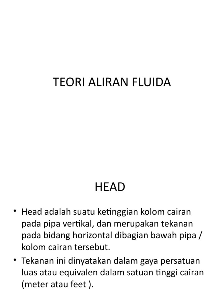 2 &3 Teori Aliran Fluida | PDF