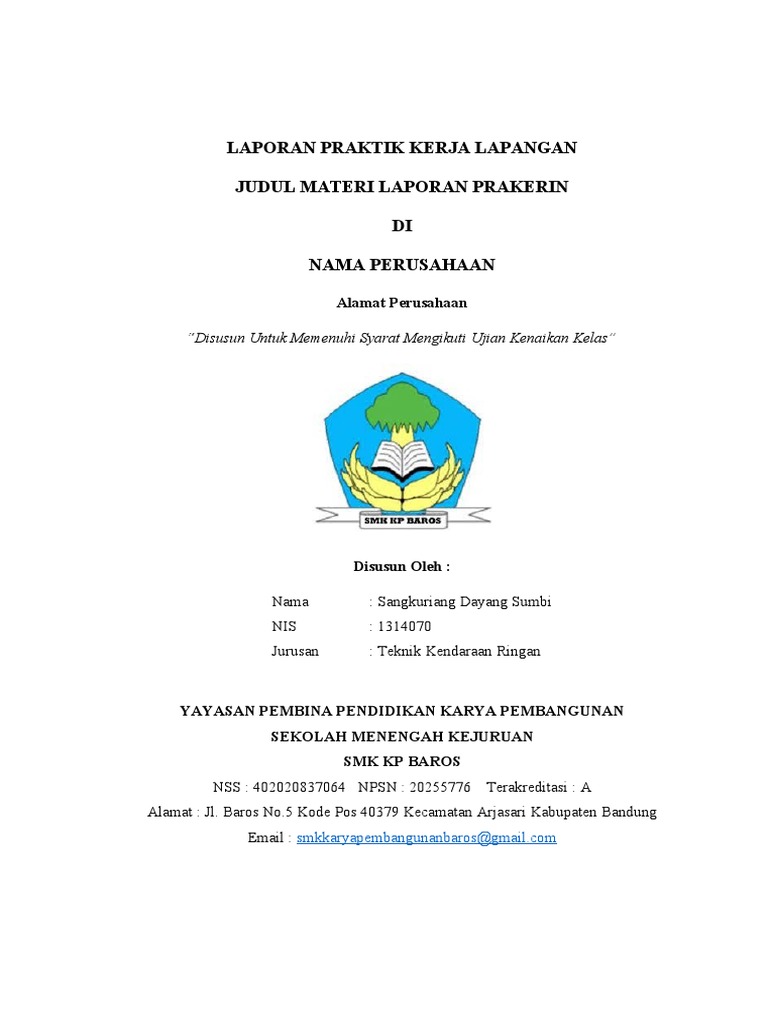 Template Laporan PKL | PDF