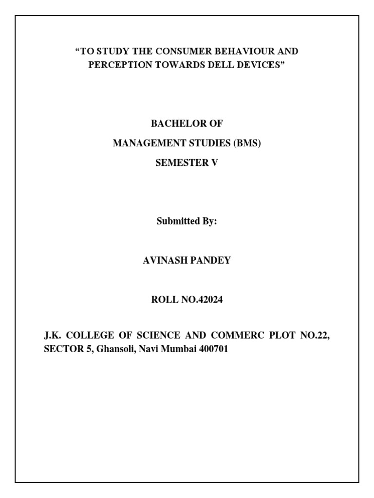 Consumer Behavior Towards Dell Devices | PDF | Dell | Personal Computers