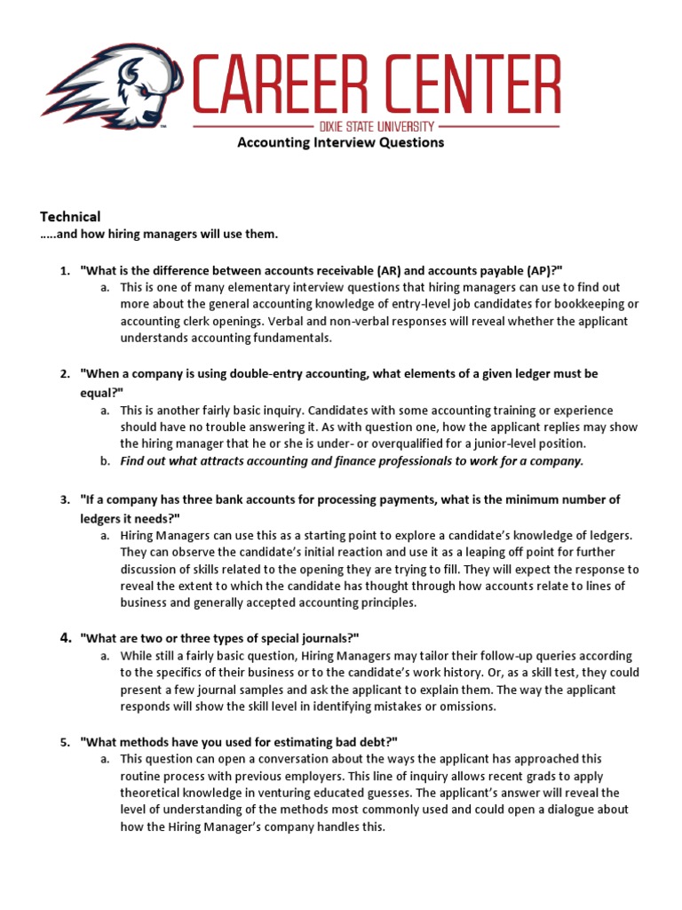 Accounting Interview Questions | PDF | Bookkeeping | Accounting