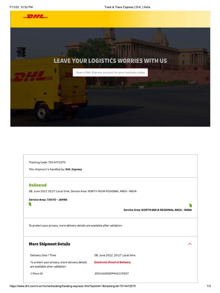 DHL Japan Delivery Page Proof | PDF