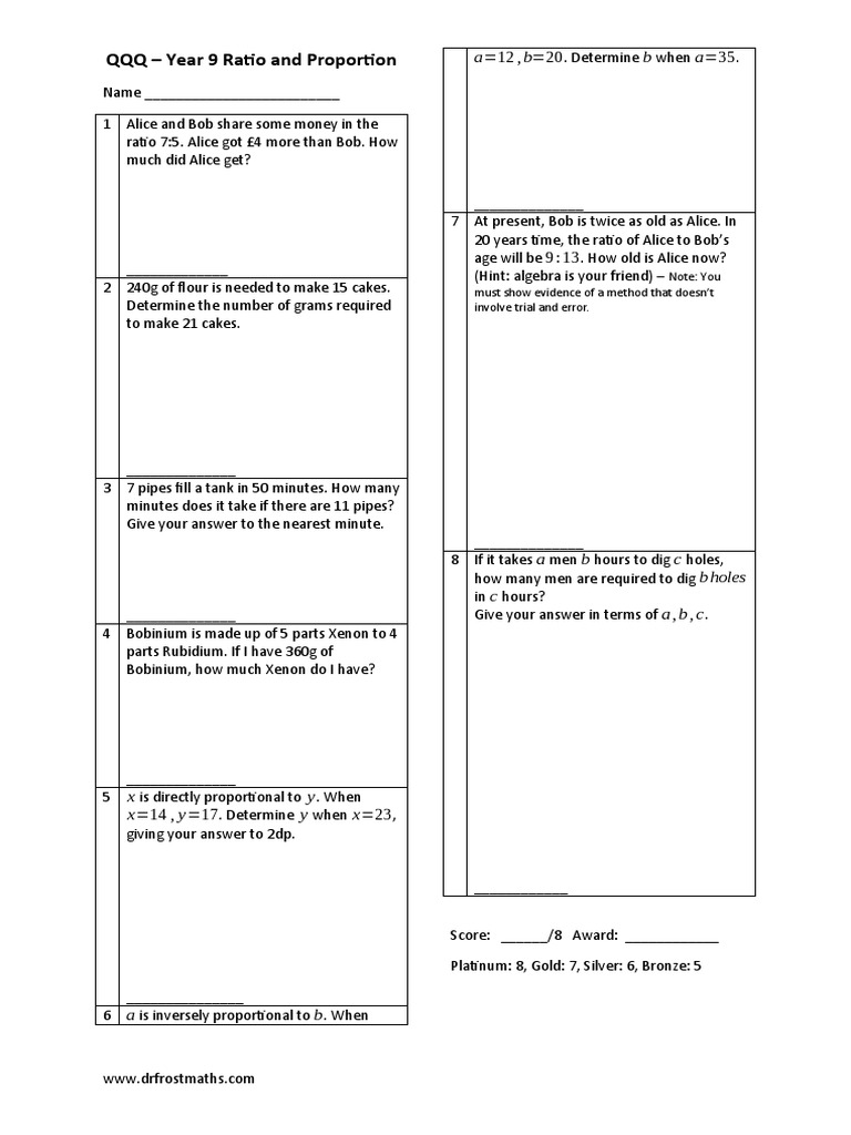 Money Sharing and Ratios in Problems | PDF | Mathematics