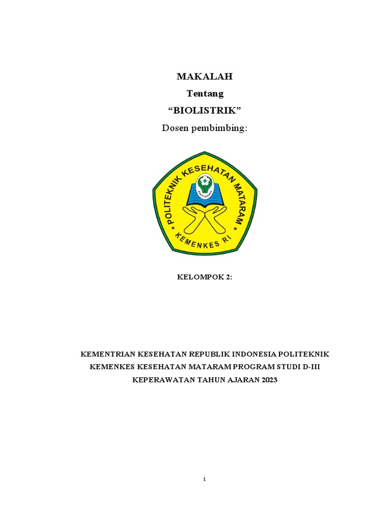 Biolistrik Makalah | PDF | Kesehatan Holistik | Sains & Matematika