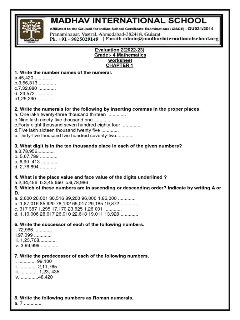 Ev2 Maths Worksheet | PDF | Circle | Multiplication