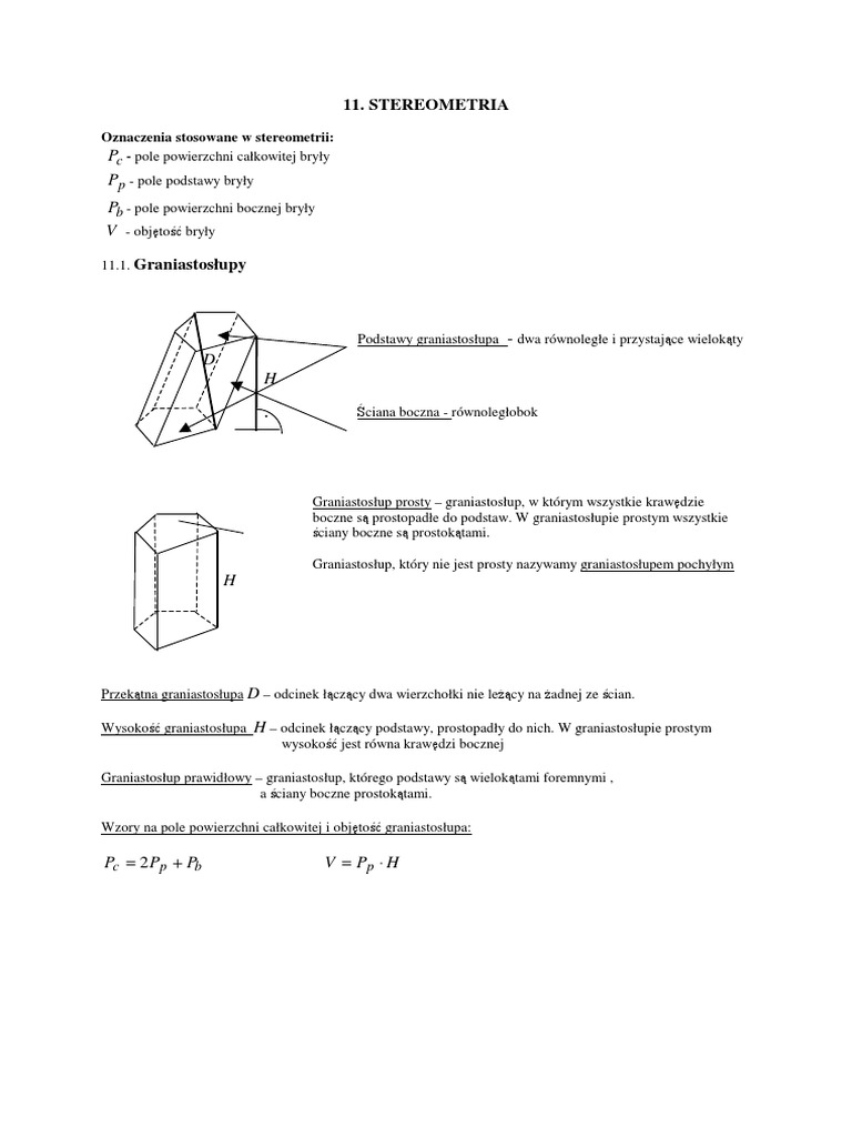 Stereometria - Teoria | PDF