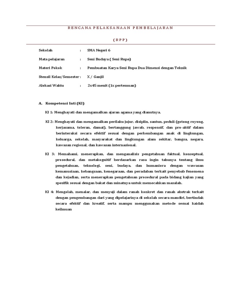RPP PJBL Contoh | PDF | Karier & Perkembangan | Seni