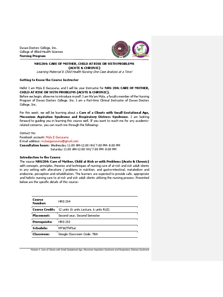 Module 4 SGA MAS RDS | PDF | Pregnancy | Anatomical Terms Of Motion