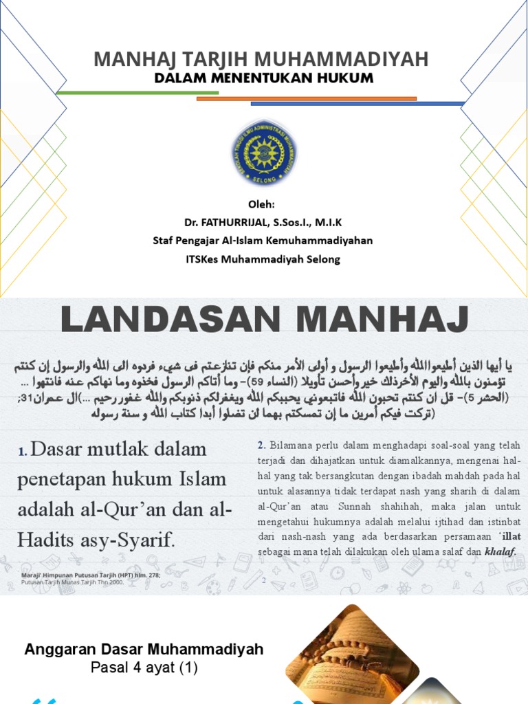 Pertemuan-3-Al-Islam-II-MANHAJ TARJIH MUHAMMADIYAH | PDF | Filsafat