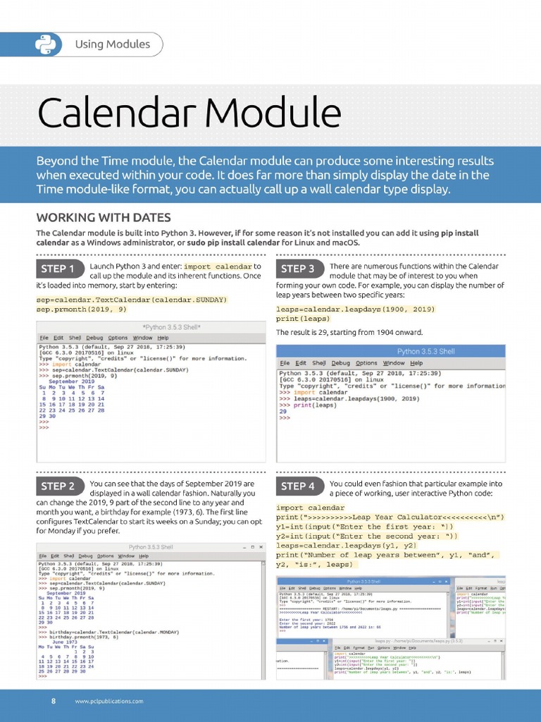 Calender Module PDF | PDF