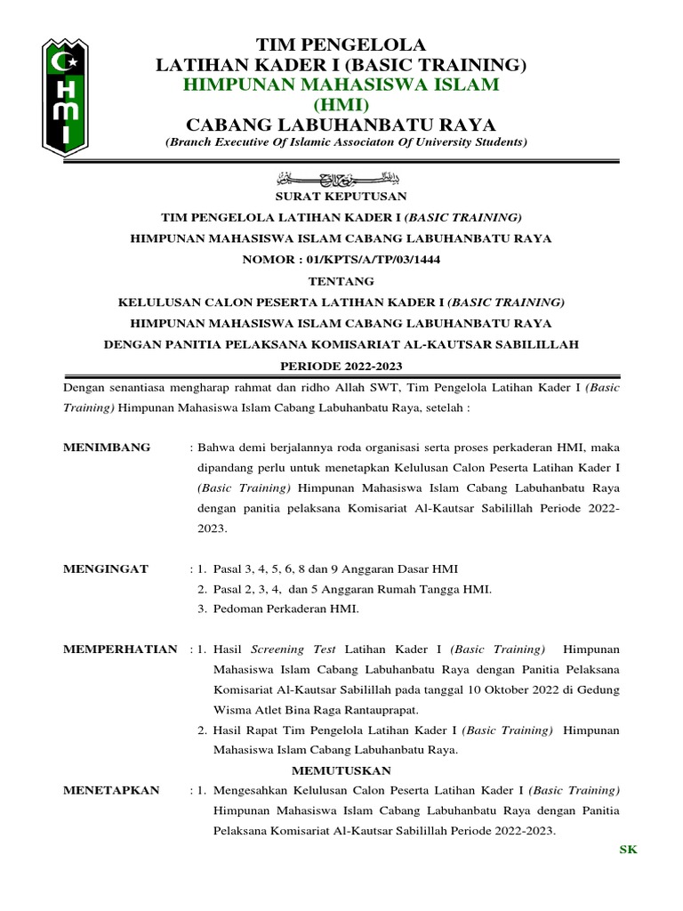 SK Kelulusan Screening Test | PDF