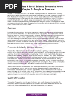Class 9 Economics Chapter 2 People As Resource | PDF