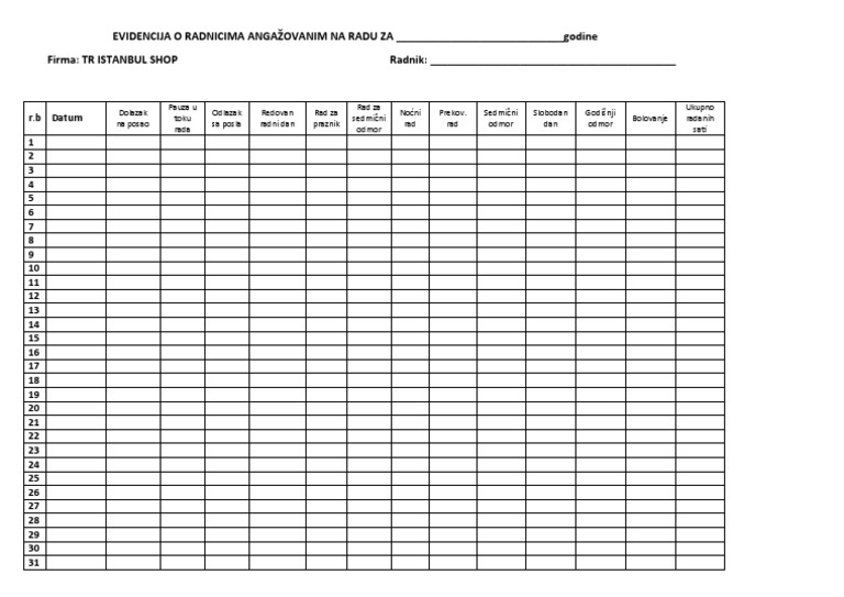 Evidencija Radnih Sati Kiosk | PDF
