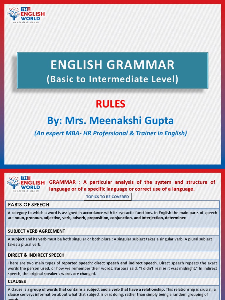 Fy-2022-23 Grammar 30062022 Final PDF | PDF | Verb | Part Of Speech