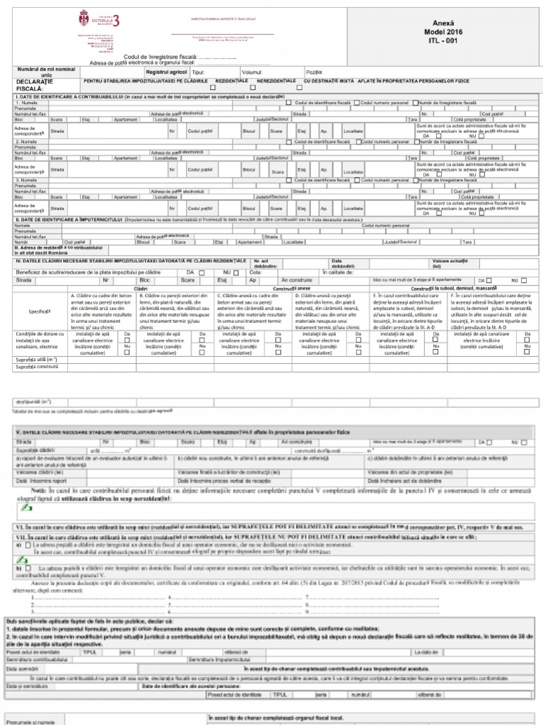 1 Declaratie Cladiri Rezidentiale Nerez Mixt ITL 0012016 | PDF