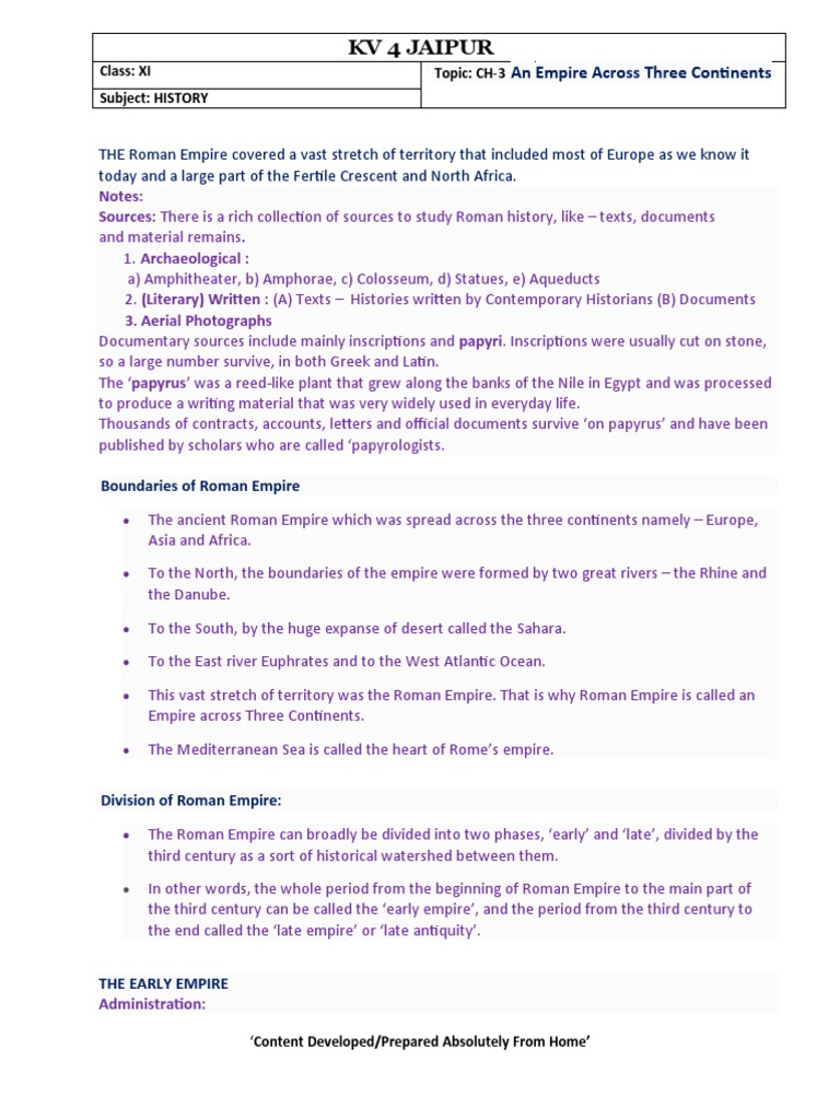 An Empire Across Notes | Download Free PDF | Roman Empire | Augustus