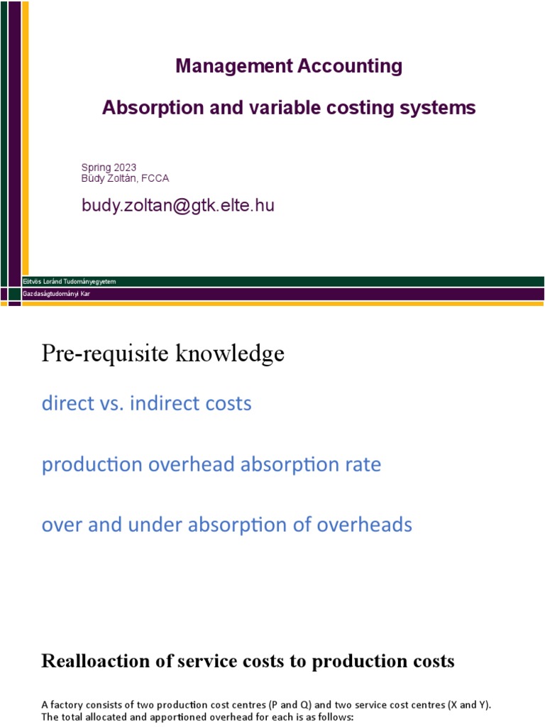 Lectures 05 and 06 Alternative Costing | PDF | Cost | Cost Of Goods Sold