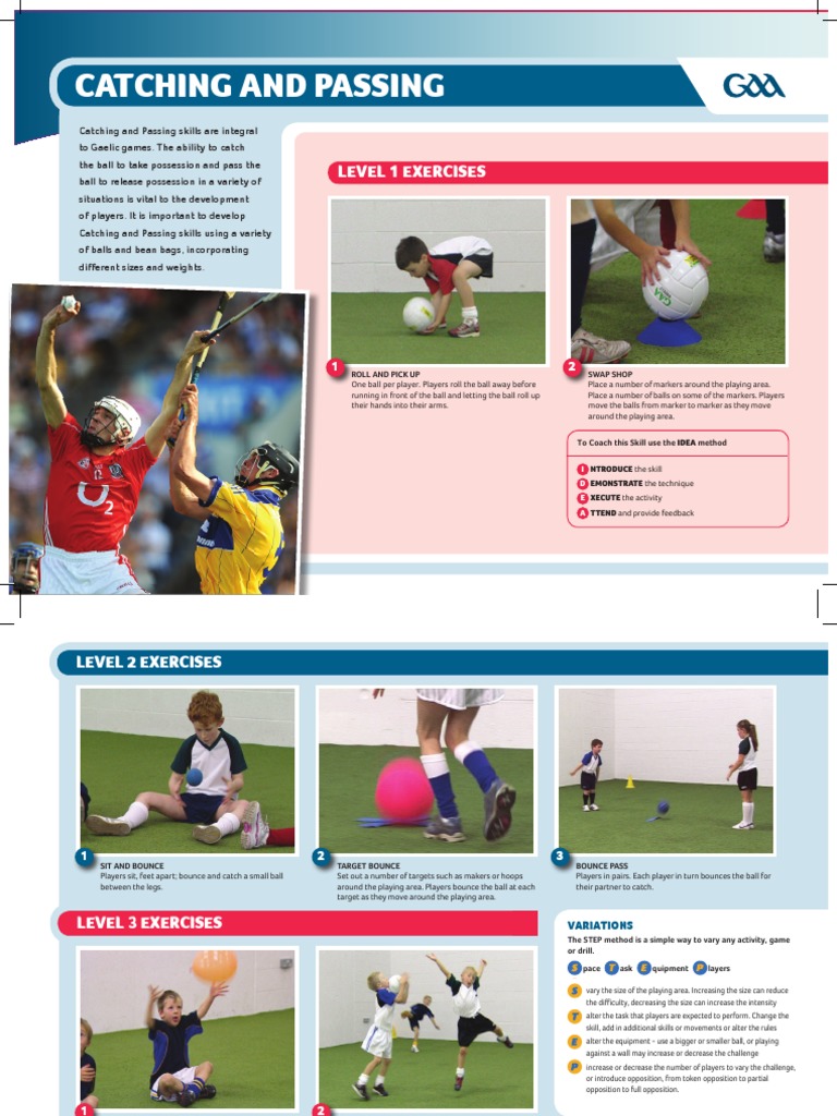 Gaelic Games Catching & Passing Skills | PDF | Sports | Entertainment