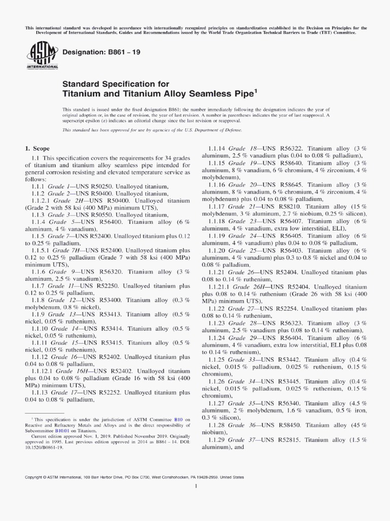 Astm b861 19 PDF Titanium | PDF