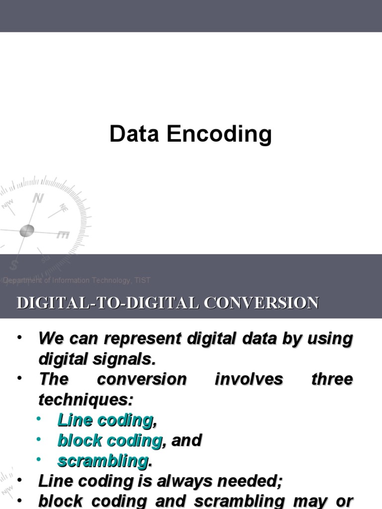 1.6 Data Encoding | PDF | Information And Communications Technology | Algorithms