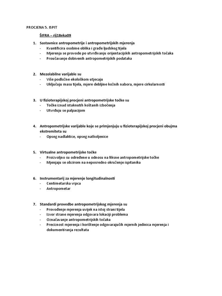 Procjena 5. Ispit | PDF