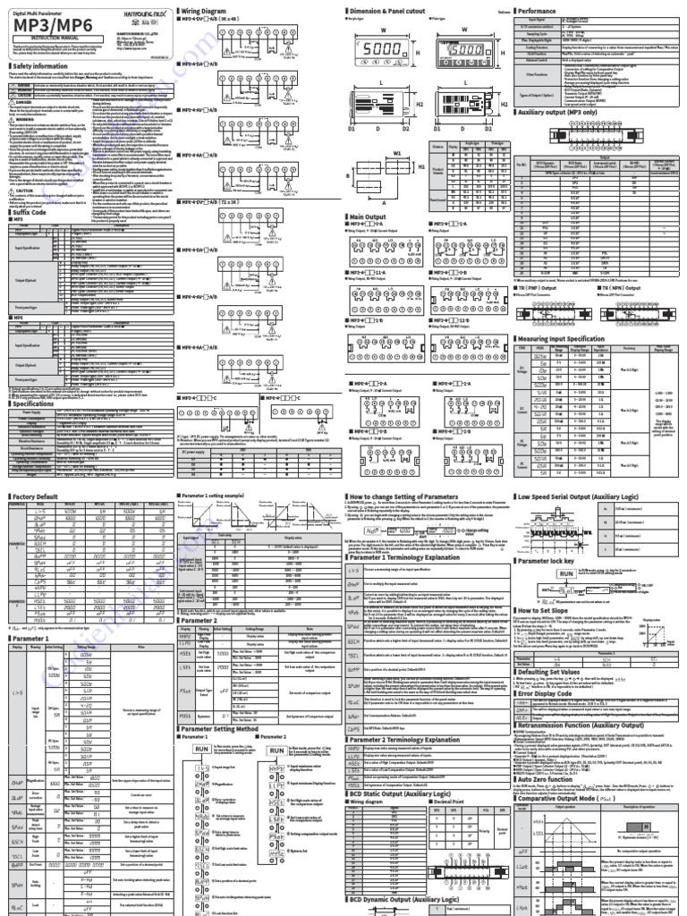 Huong Dan Su Dung Dong Ho Do Hanyoung mp3 mp6 | PDF | Power Supply | Electrical Equipment