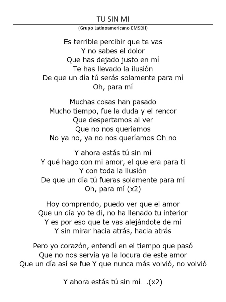 Tu Sin Mi | PDF