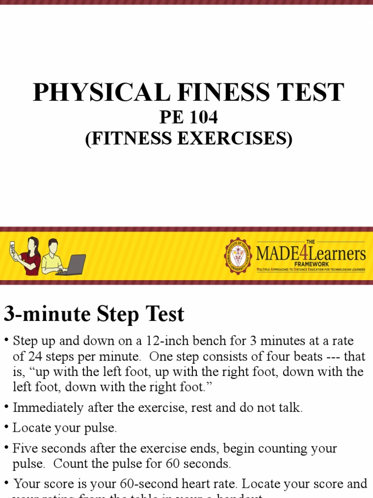 Pe 104 Physical Fitness Test Pdf Pulse Human Anatomy