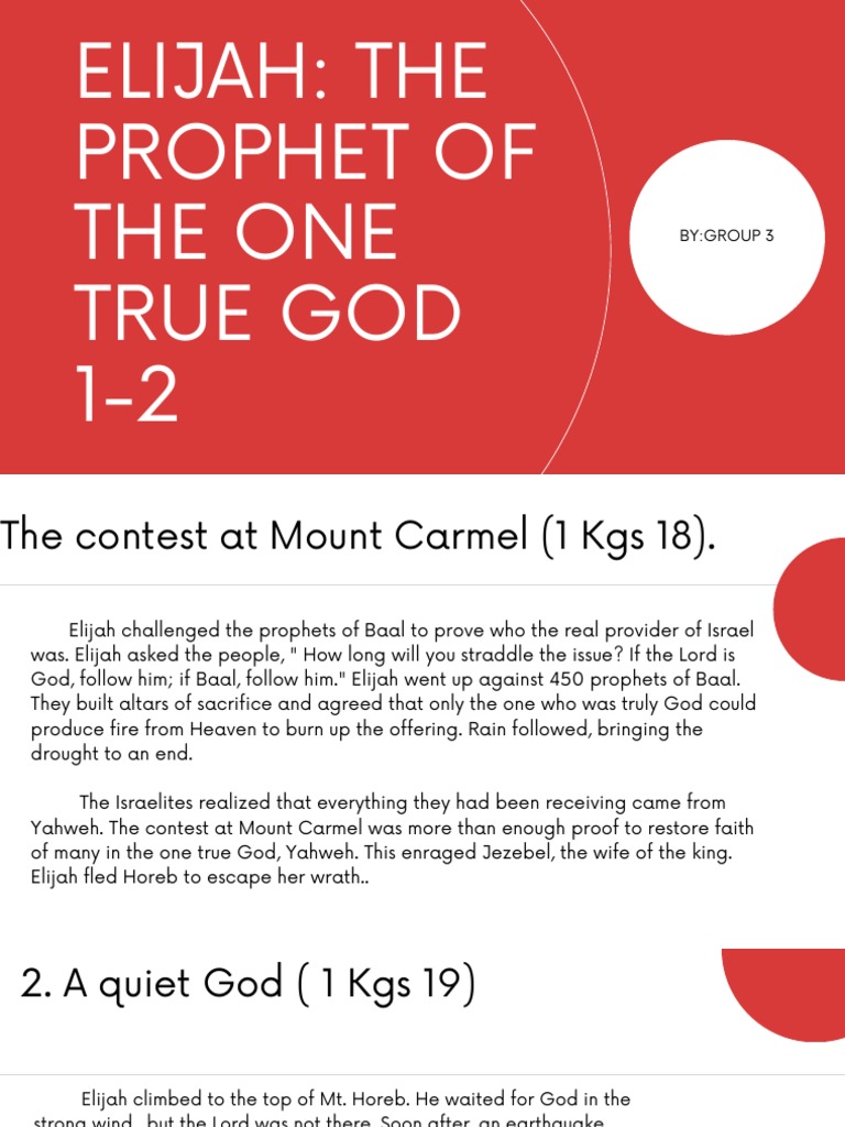 For Free!!! ELIJAH: THE PROPHET OF THE ONE TRUE GOD | PDF | Religion ...
