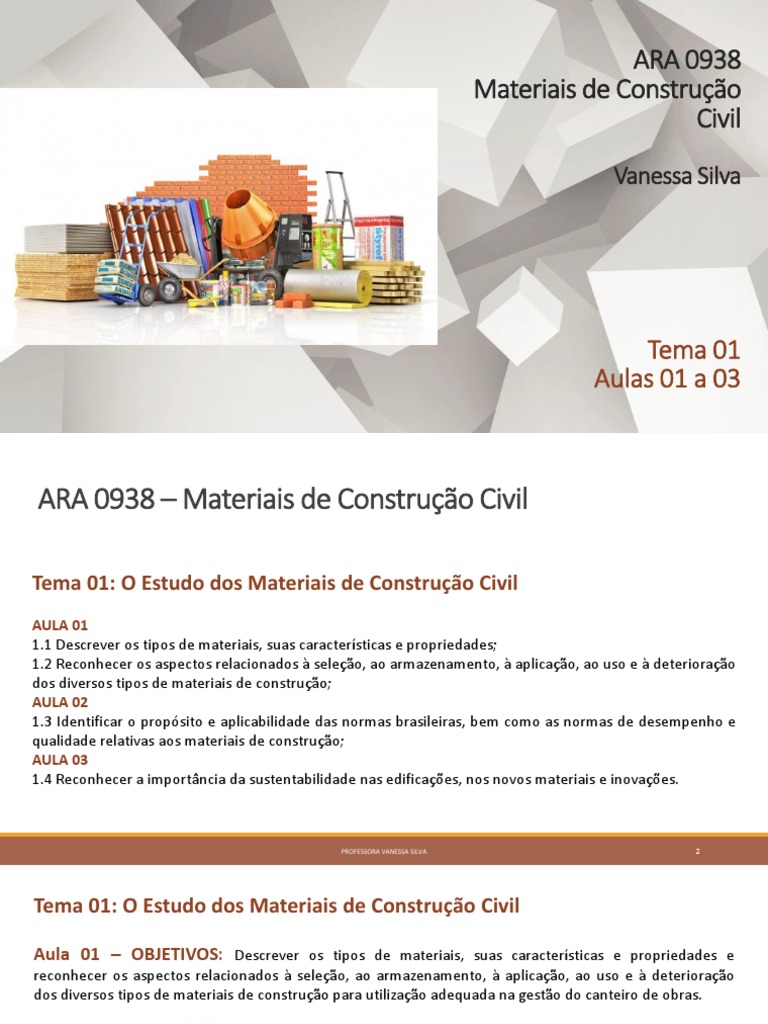 Materiais Construção Aula 01a03 | PDF | Liga | Material composto