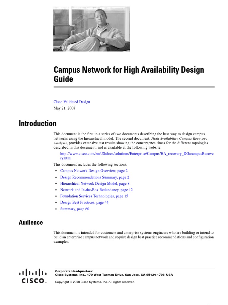 Campus Network For High Availability Design Guide: Audience | PDF ...
