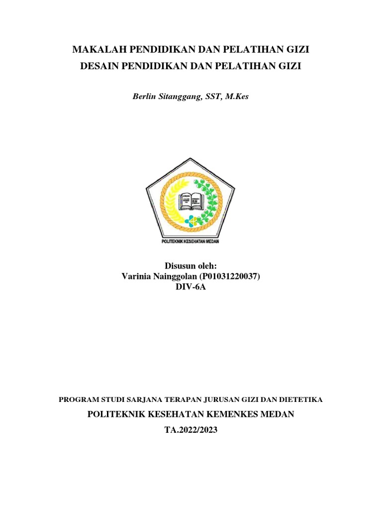 Pendidikan Dan Pelatihan Gizi | PDF | Karier & Perkembangan