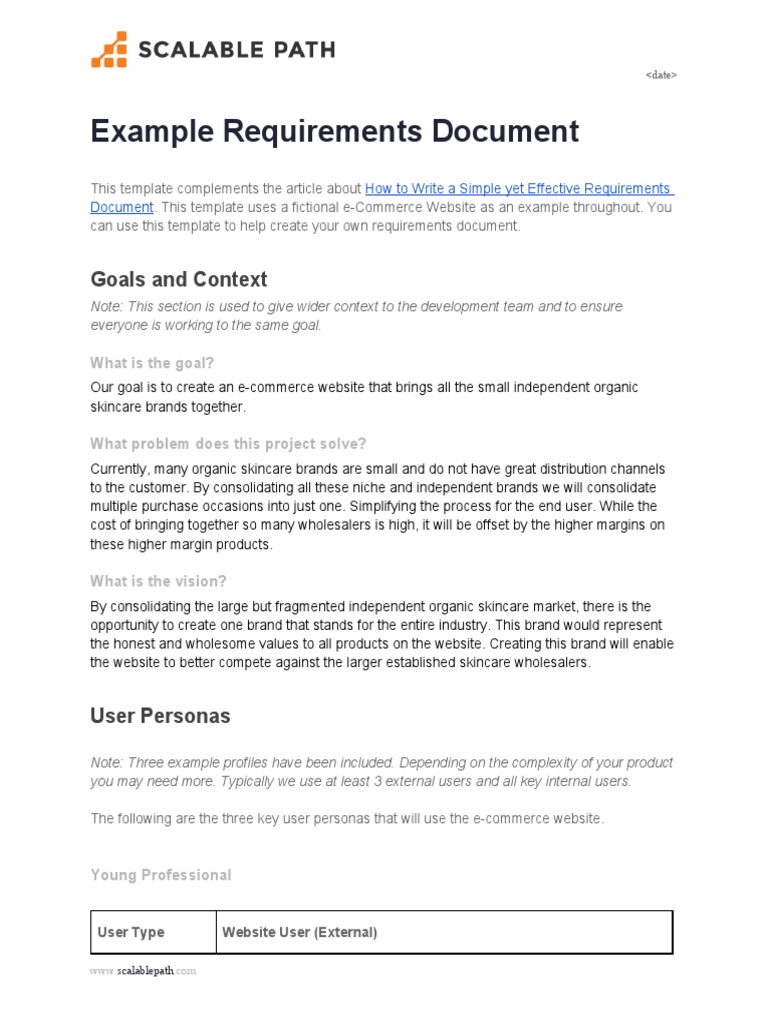 Example Requirements Document | PDF | Brand | Websites