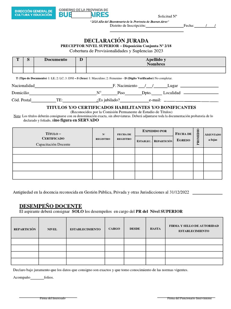 Formulario Inscripcion PR Superior | PDF