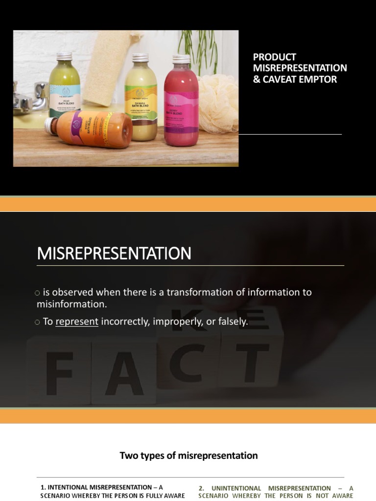 Lesson 3 - Product Misrepresentation & Caveat Emptor PDF | PDF ...