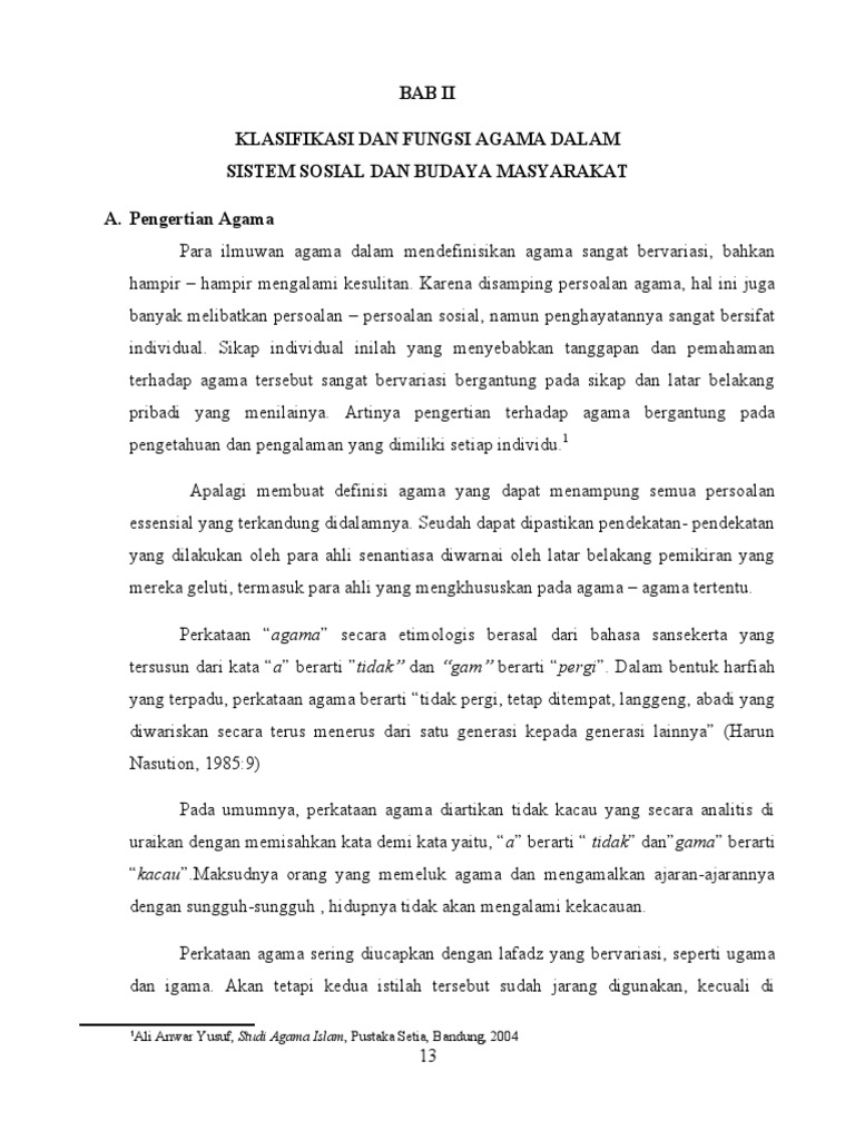 BAB 2. KLASIFIKASI AGAMA-rev1 | PDF