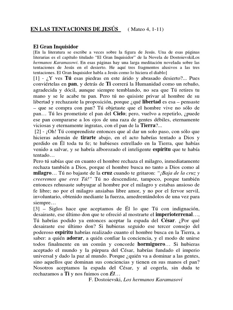 Tentaciones de Jesús en Mateo 4 | PDF | Historia