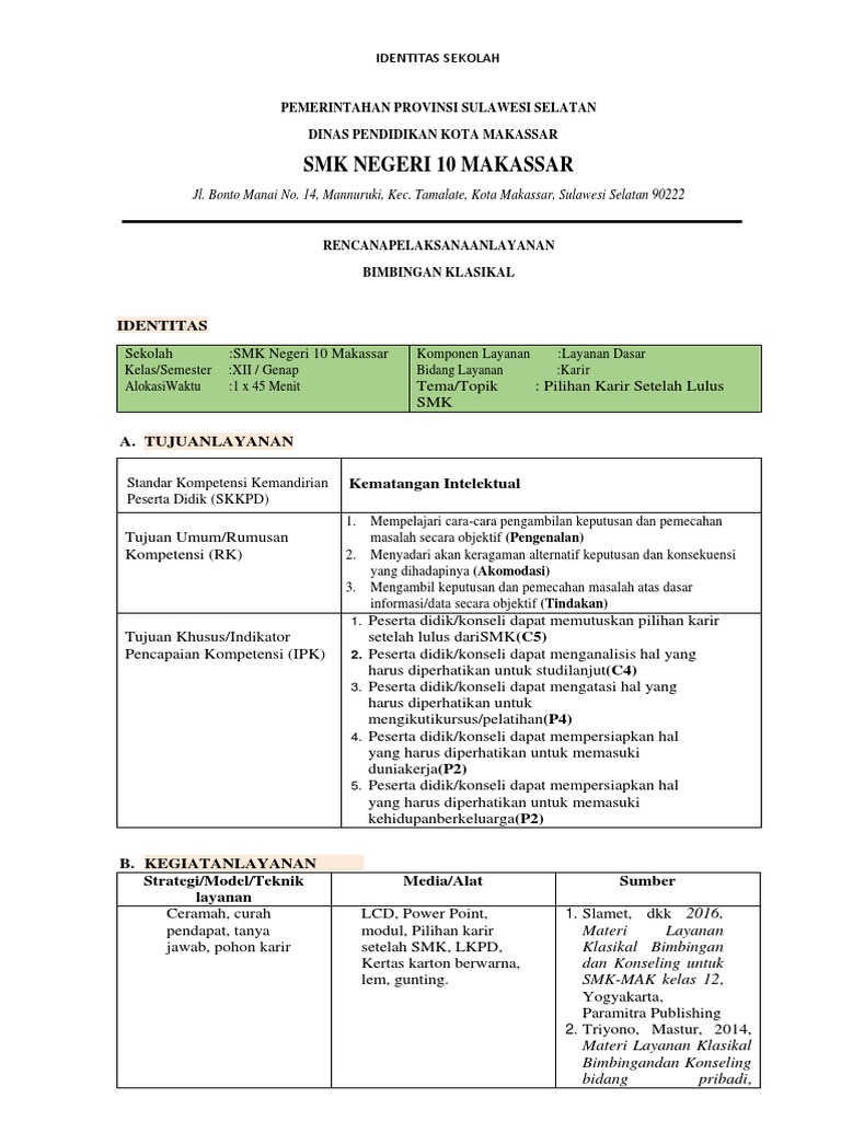 RPL Bimbingan Klasikal Bidang Karir - PDF | PDF