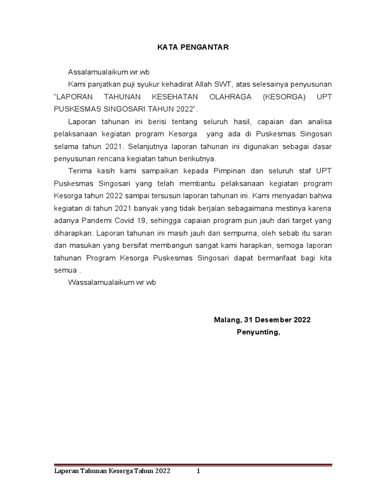 Laporan Tahunan Kesorga 2022 | PDF