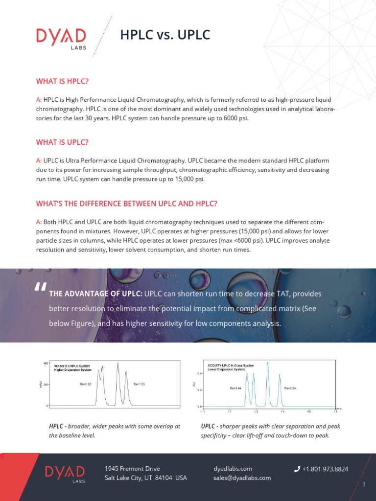 HPLC Uplc Onesheet PDF | PDF | Technology & Engineering