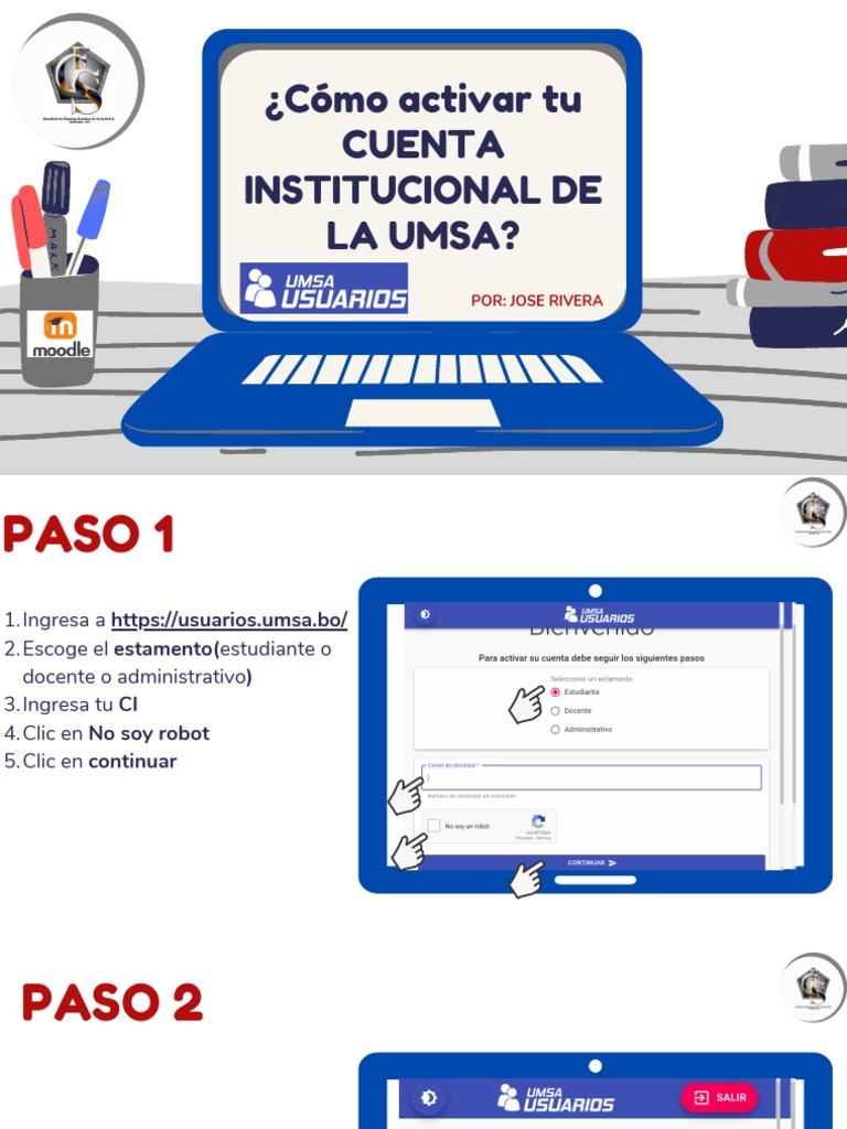 FCS-UMSA ¿Cómo Activar Cuenta Institucional UMSA PDF | PDF